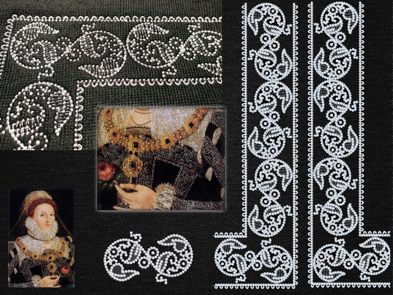 Elizabeth 1 Silver Candlewick Borders and Motifs Machine - Etsy