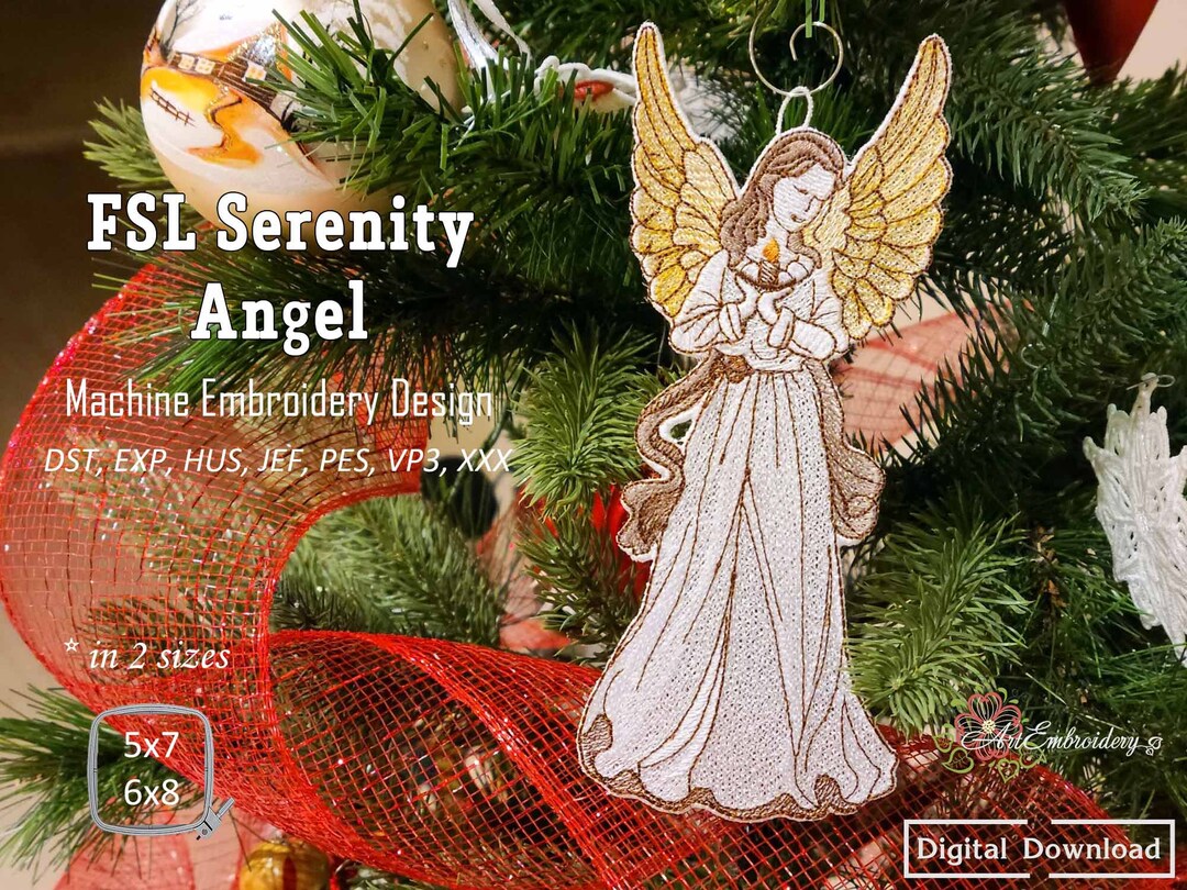 FSL Serenity Angel: Christian Lace Embroidery Design (5x7 and 6x8) - Etsy