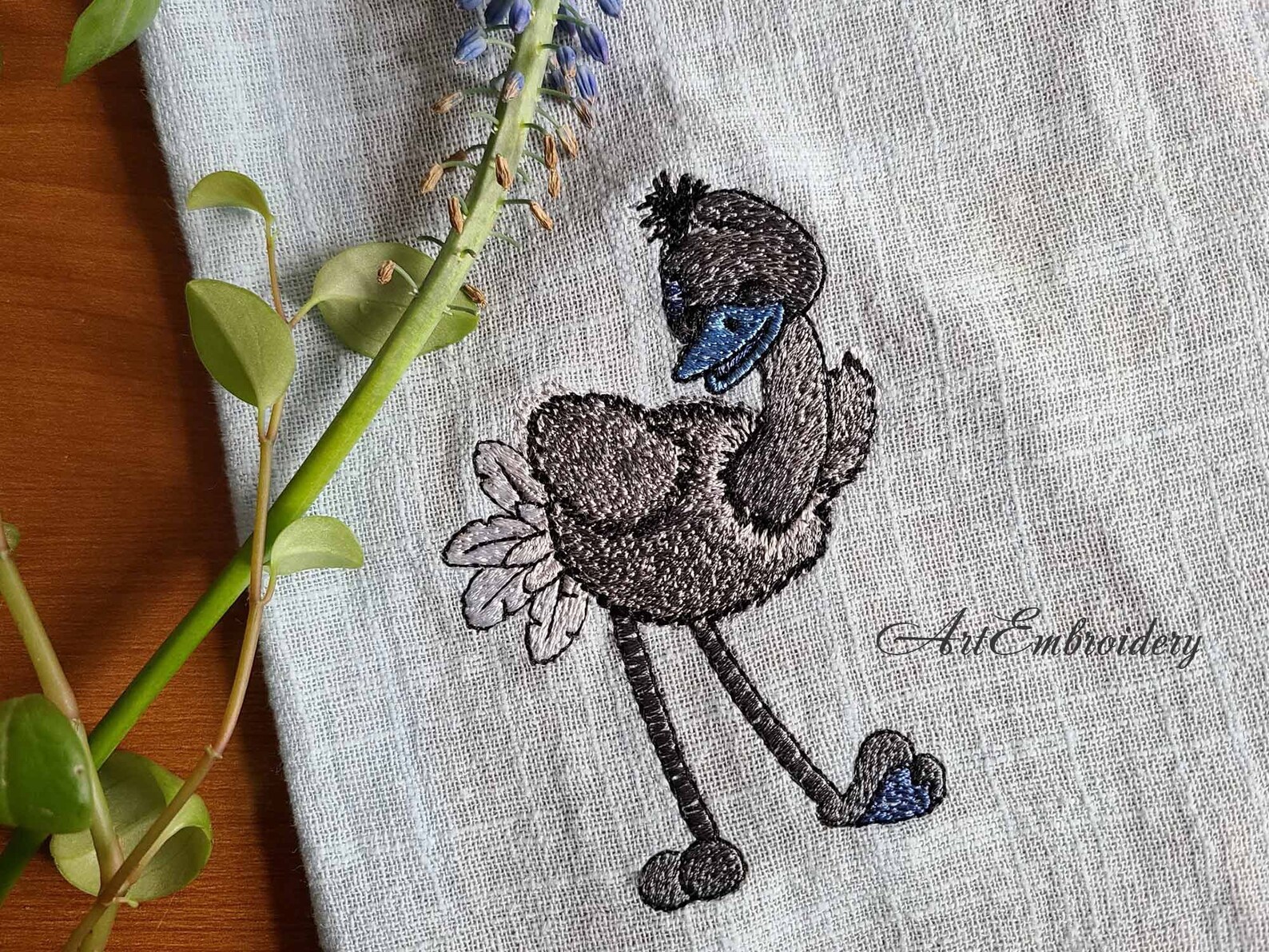 Ostrich Machine Embroidery Design of Series Old Toy Patched - Etsy