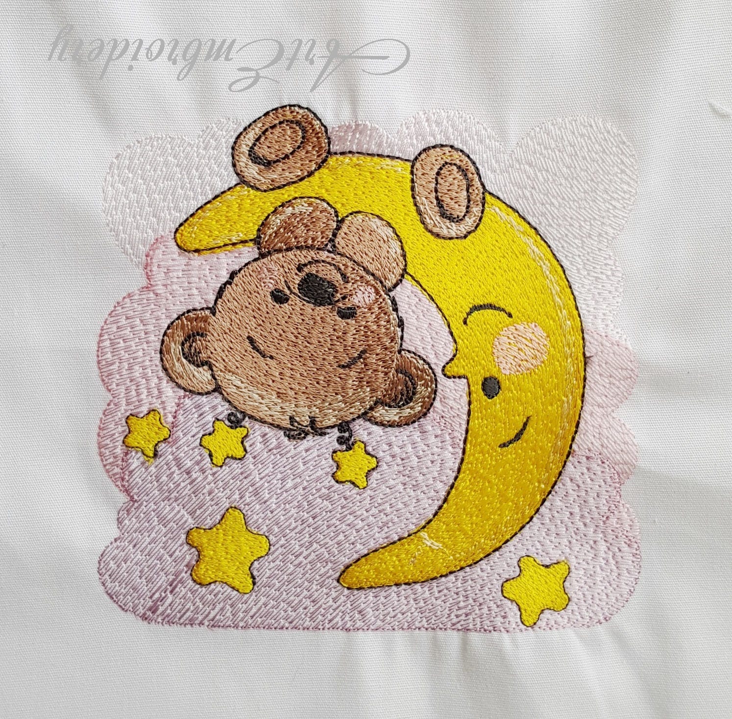 Moon Teddy Machine Embroidery Design of a Series old | Etsy