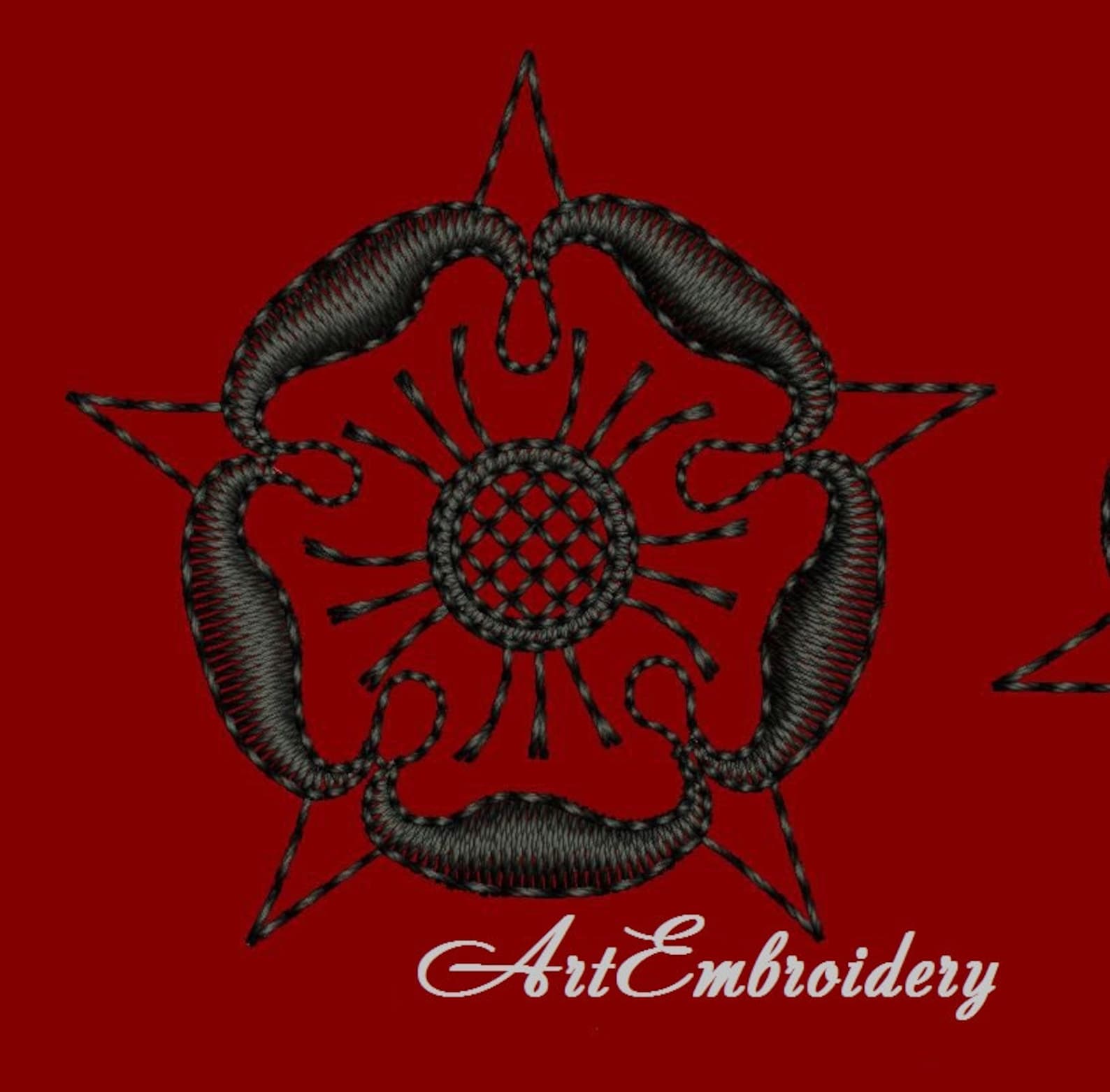 Tudor Rose Diamond One Color Embroidery Designs Set | Etsy