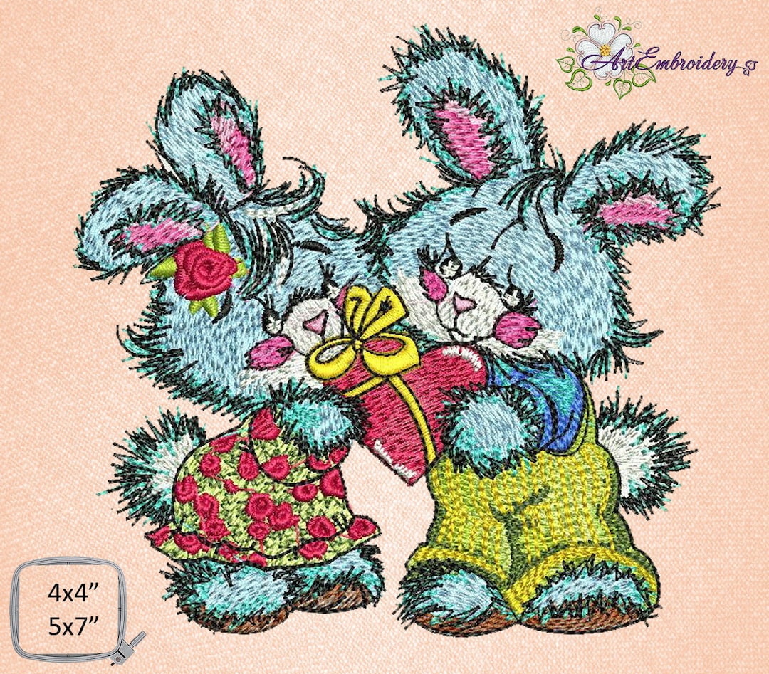 Happy Bunnies Machine Embroidery Design for a Babies and Children of a ...