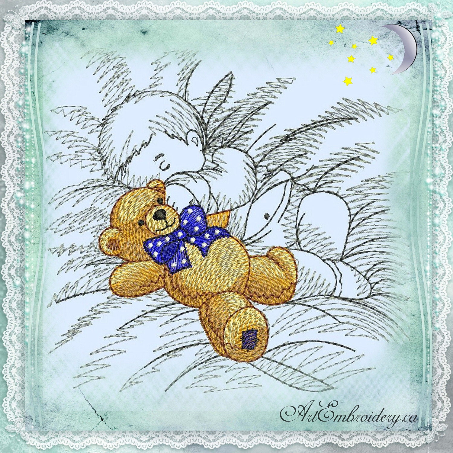 Baby and Teddy Machine Embroidery Designs Set for a Babies | Etsy
