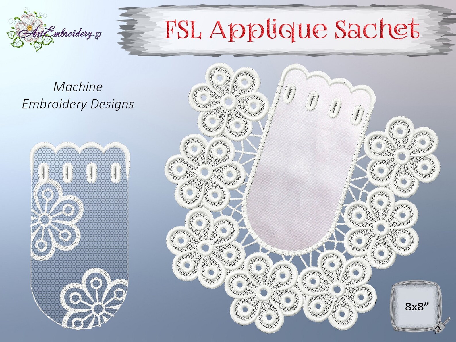 FSL Applique Sachet ITH Project Machine Embroidery Lace - Etsy Canada