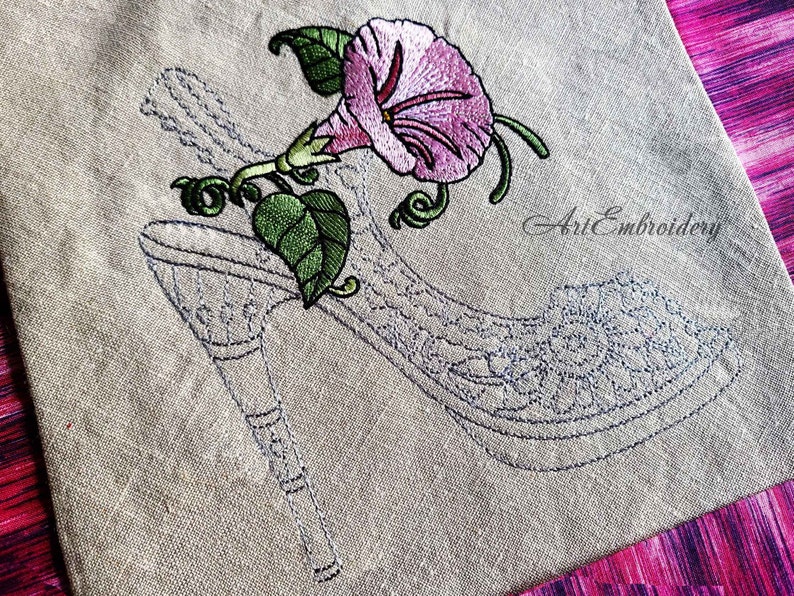 Morning Glory Machine Embroidery Design Flowers Design in 3 - Etsy