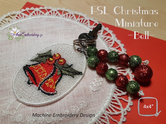 FSL Christmas Miniature Bell Machine Embroidery Freestanding | Etsy