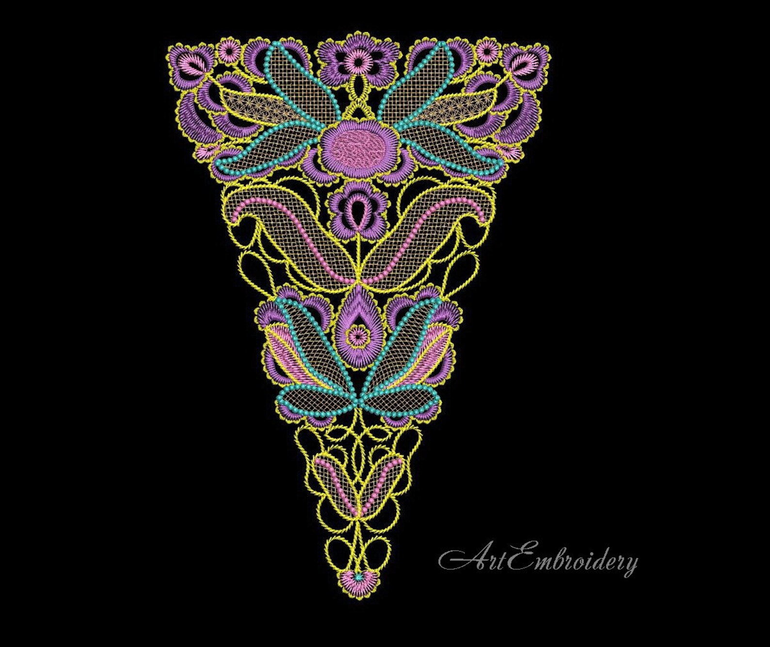 Lacy Stomacher Machine Embroidery Designs: 18th Century Costume (5x7 ...