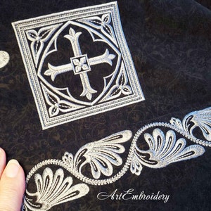 Сarved Flower Wave - Machine Embroidery Endless Border Design for Hoop ...