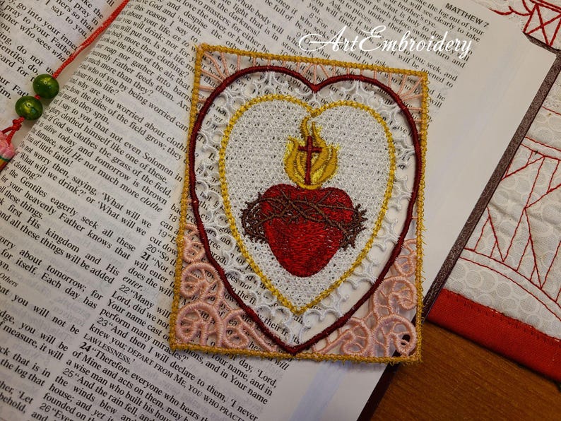 FSL Sacred Heart- Machine Embroidery Designs - Religious Lace Hoop 4x4 ...