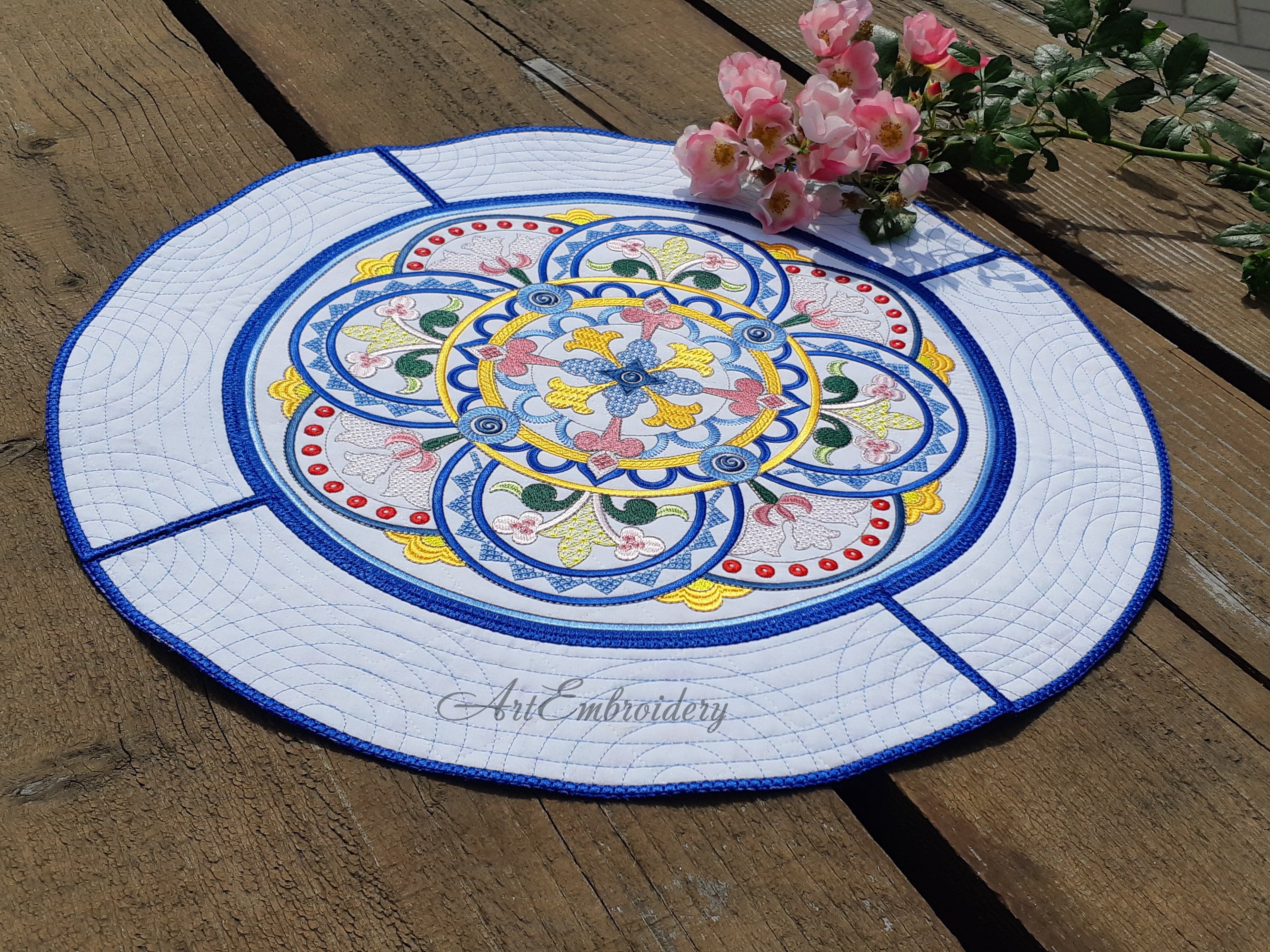 Italian Ceramic Tile 2 ITH Round Doily Machine Embroidery Designs Set ...
