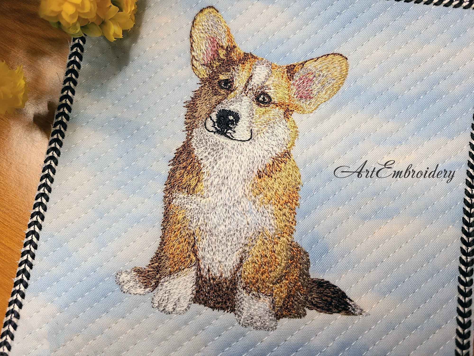 Queens Corgi Machine Embroidery Dog Design in Memory of - Etsy