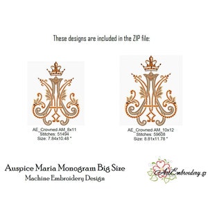 Auspice Maria Monogram Machine Embroidery Design (8x12", 10x12") - Etsy