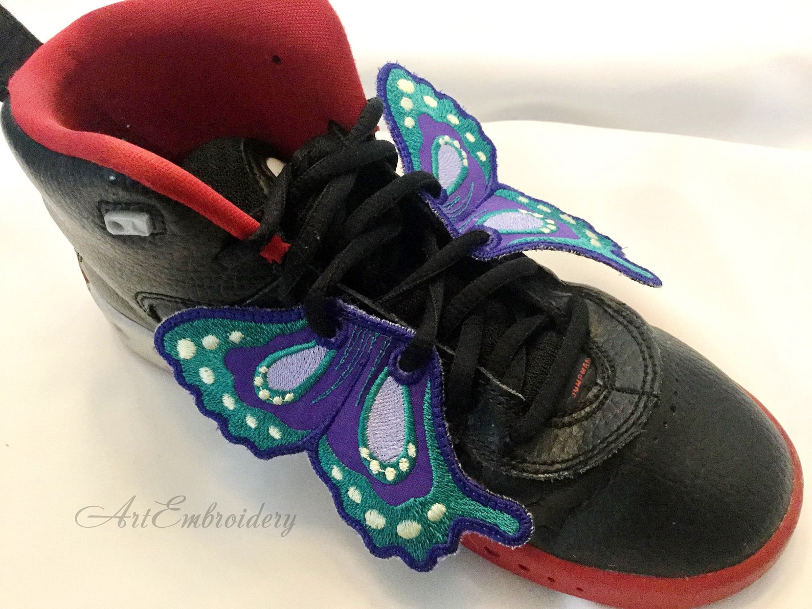 Butterfly Wings Shoes Patch: ITH Machine Embroidery Design (4x4" and ...