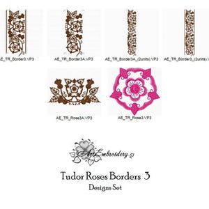 Tudor Roses Border Set 3 - Machine Embroidery Designs - Etsy
