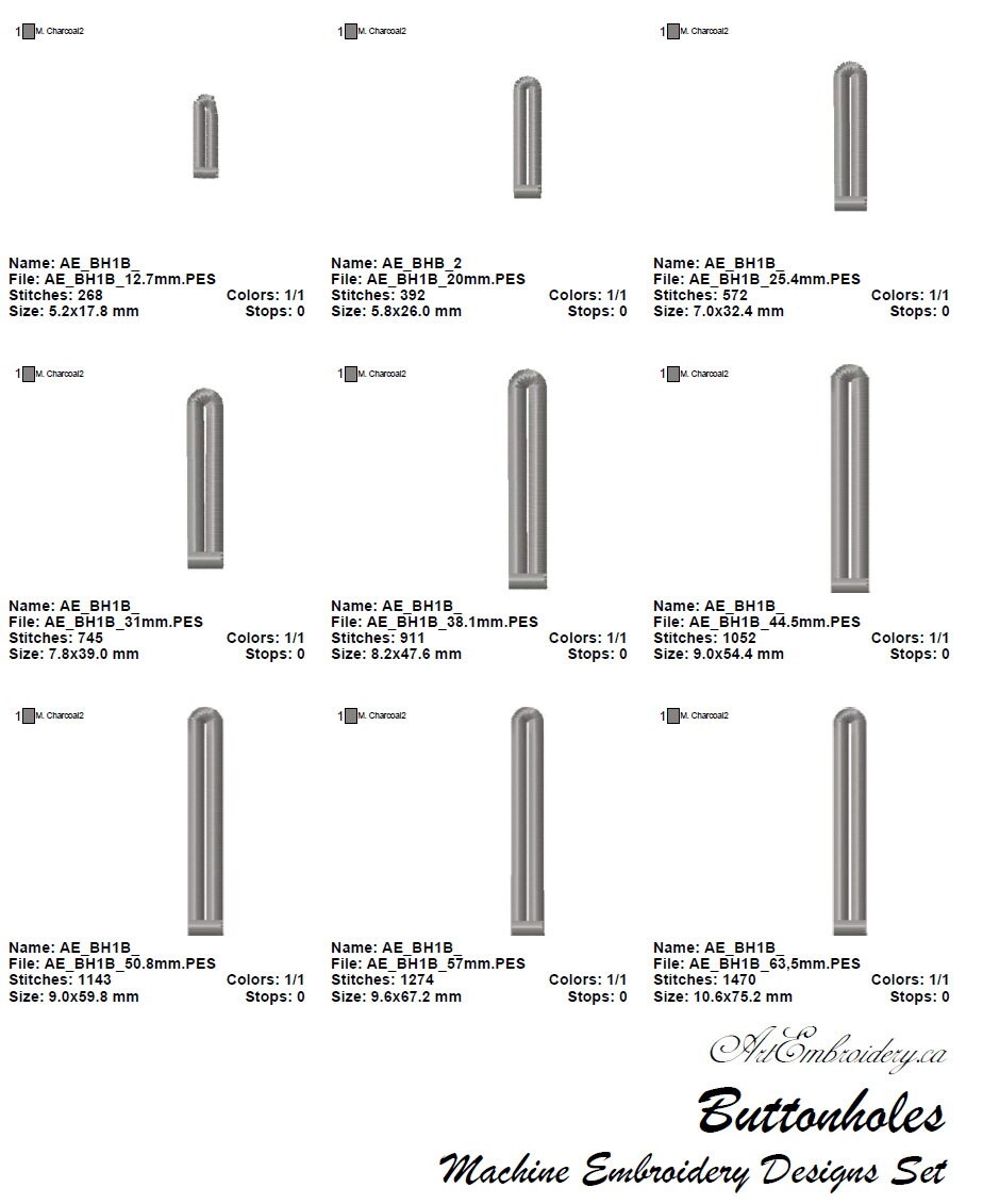 Buttonholes Set 1 Machine Embroidery Designs Set - Etsy