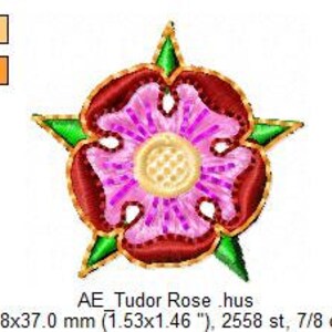 Historical Tudor Rose Diamond Colored - Machine Embroidery Designs Set ...