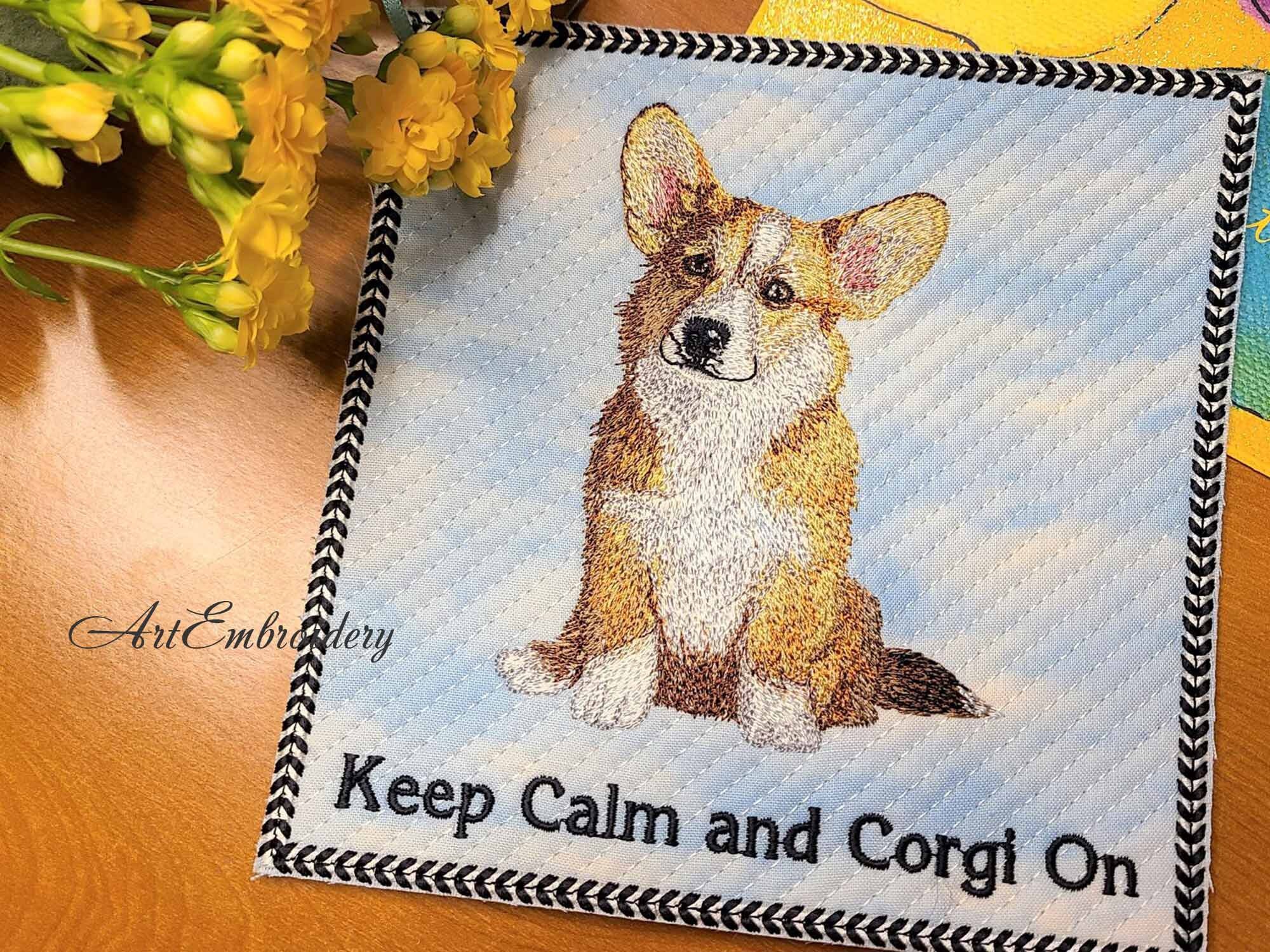 Queens Corgi Machine Embroidery Dog Design in Memory of - Etsy