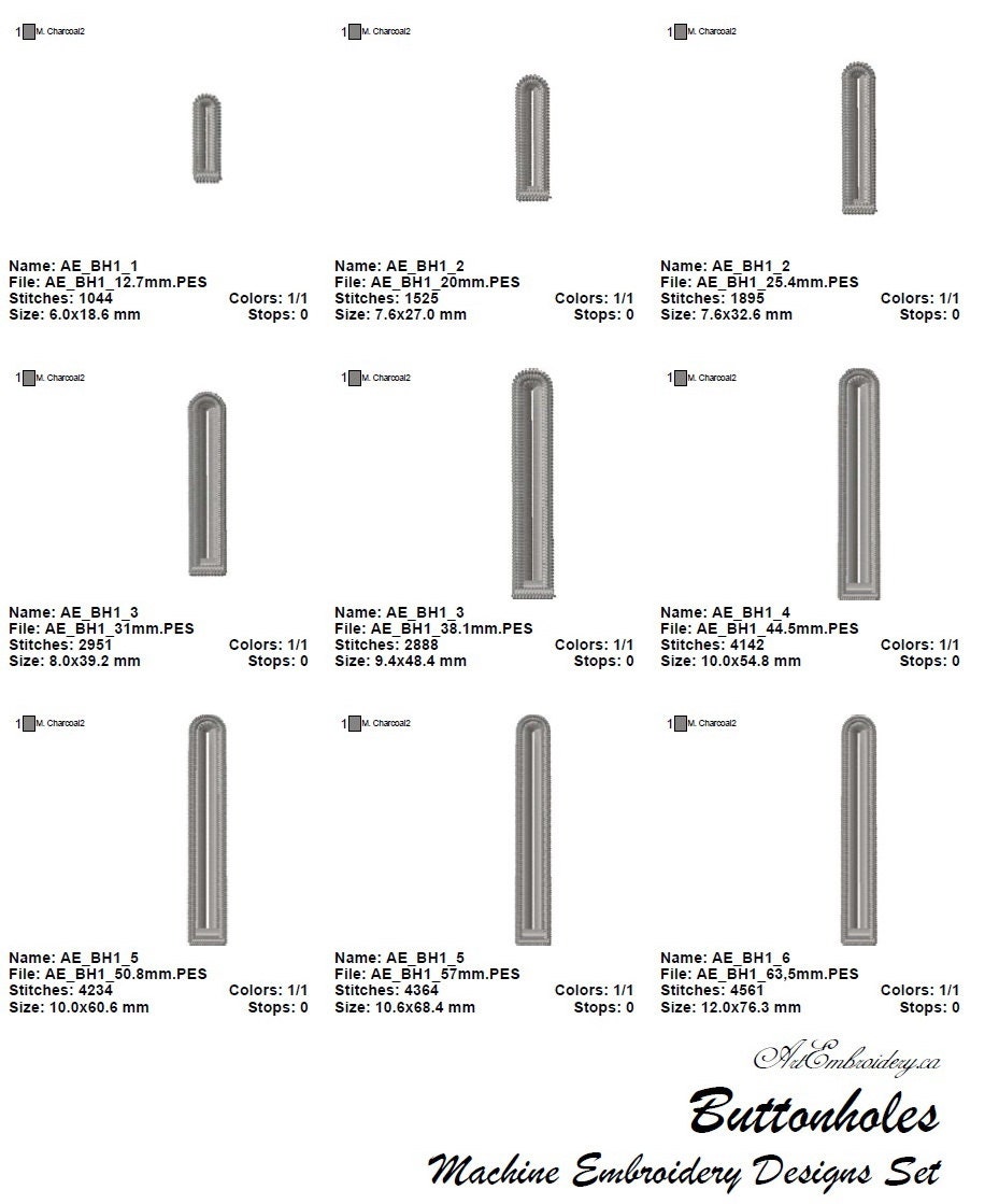 Buttonholes Set 1 Machine Embroidery Designs Set - Etsy