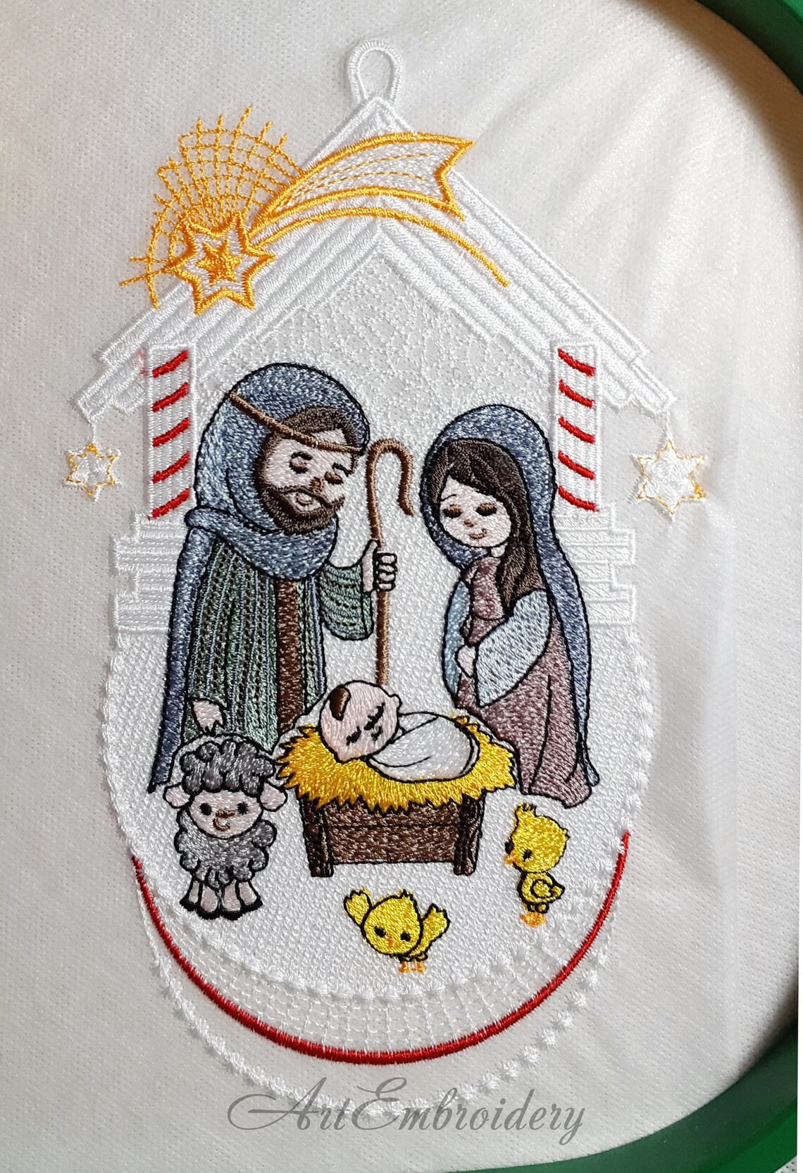 FSL Nativity Machine Embroidery Freestanding Lace Design in | Etsy Canada