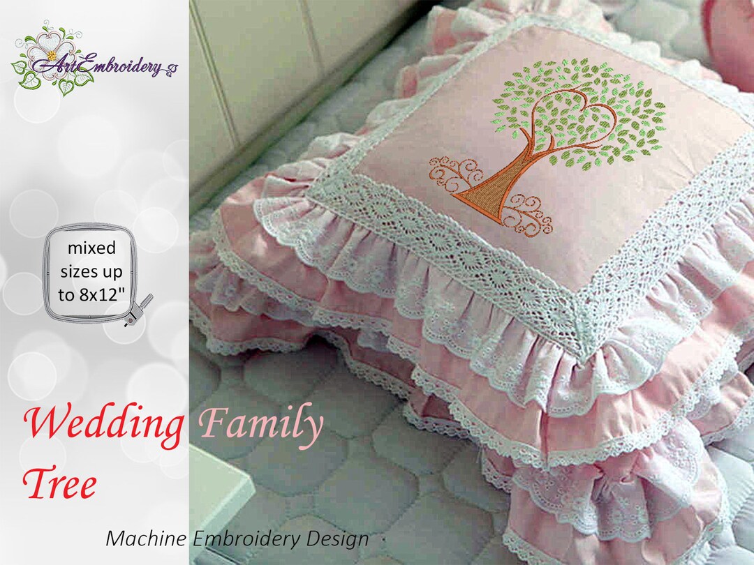 Wedding Family Tree Machine Embroidery Assembled and Split Design in ...
