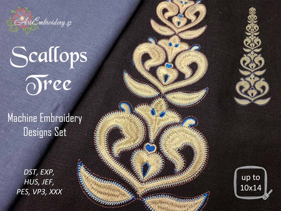 Scallops Tree Machine Embroidery Designs Set for Hoop Sizes - Etsy