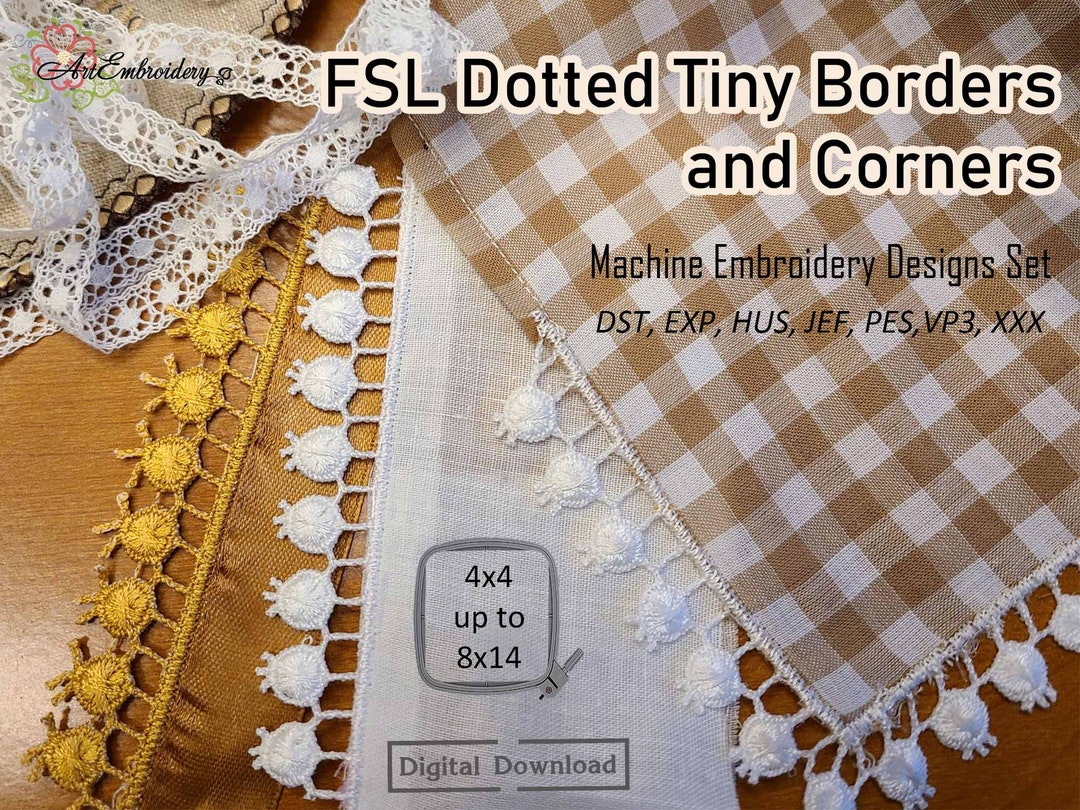 FSL Dotted Lace Borders & Corners: ITH Machine Embroidery Designs ...