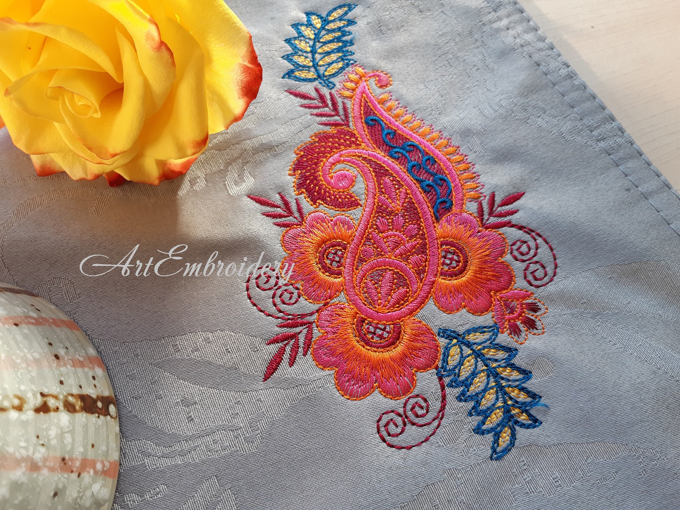 Paisley Motif 3 Machine Embroidery Designs Set for Hoop | Etsy