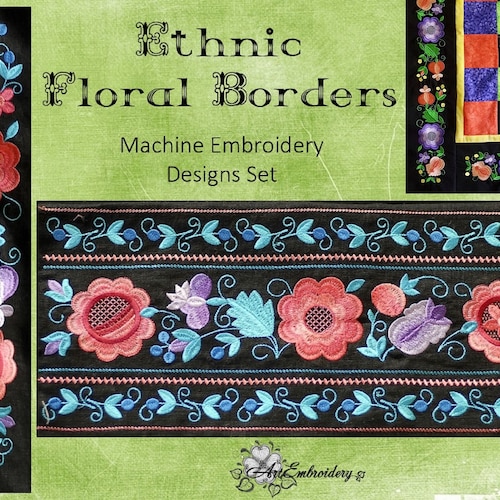 Austrian Folk Borders Machine Embroidery Designs Set for - Etsy