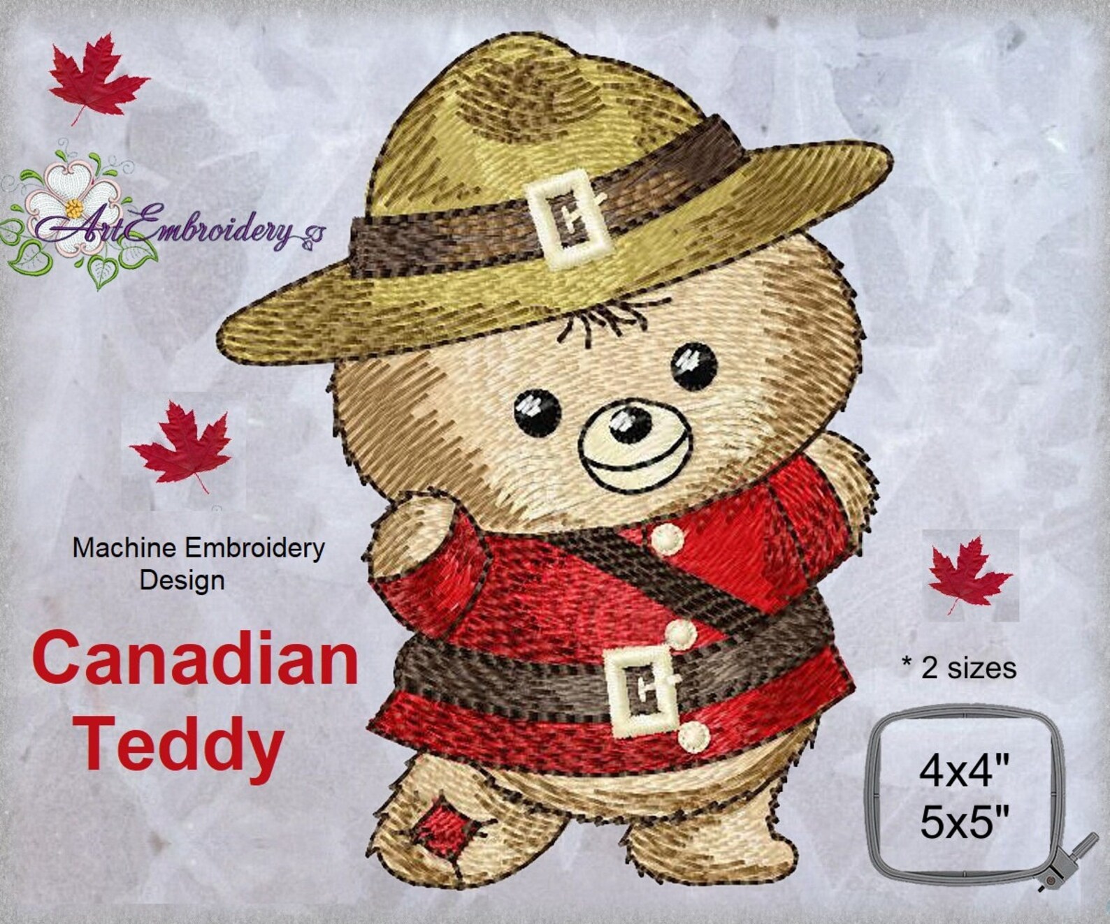 Canadian RCMP Teddy - Machine Embroidery Design for a Babies and ...