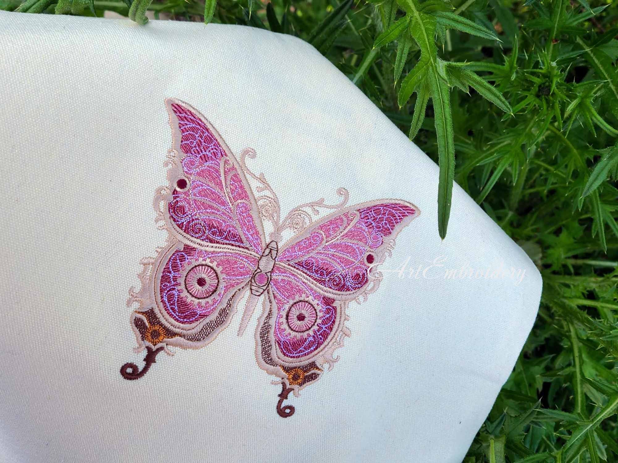 Pink Steampunk Butterfly Machine Embroidery Design (digital File) - Etsy