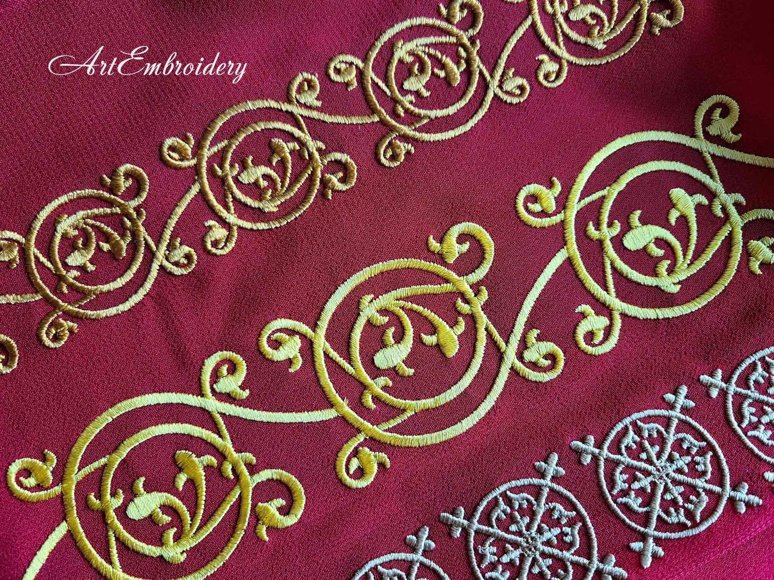 Medieval Scroll Border - Machine Embroidery Historical Designs Set for ...