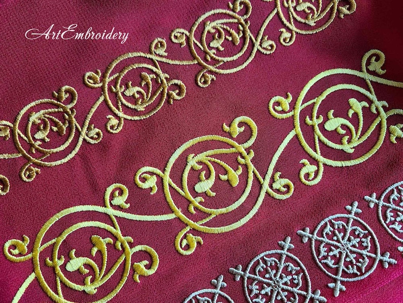 Medieval Scroll Border Machine Embroidery Historical Designs - Etsy