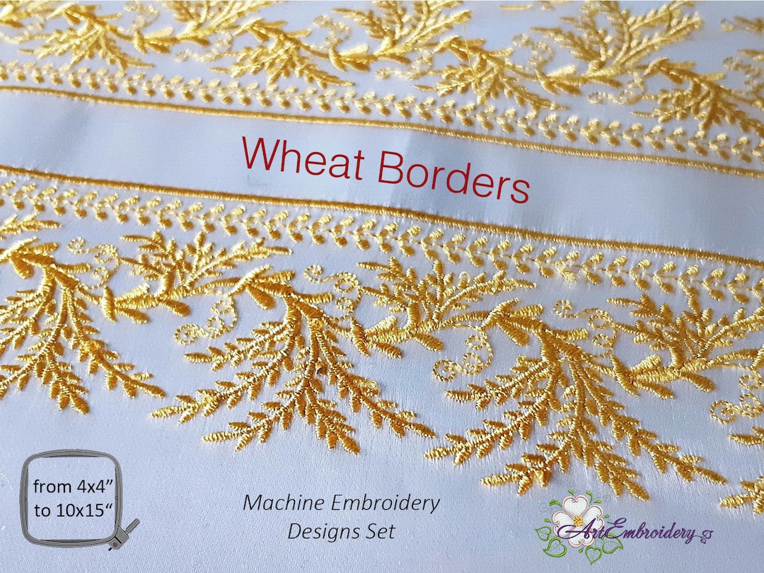 Wheat Borders - Machine Embroidery Designs Set - Etsy