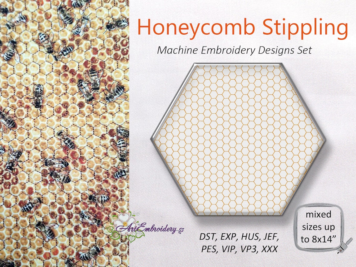 Honeycomb Stippling Machine Embroidery Designs Set Mixed - Etsy