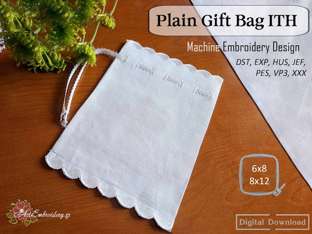 Plain Gift Bag ITH Machine Embroidery Design (digital Download) - Etsy