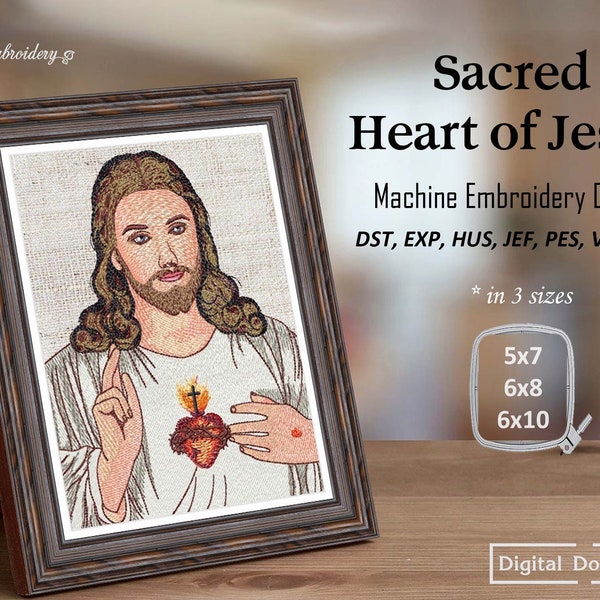 Sacred Heart Embroidery - Etsy