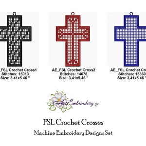 FSL Crochet Crosses - Machine Embroidery Freestanding Lace Designs Set ...