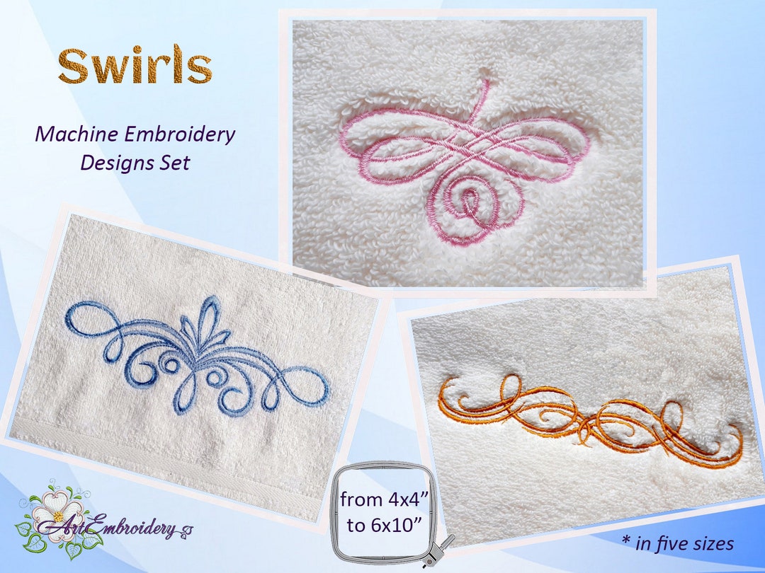 Swirls - Machine Embroidery Designs Set in Five Sizes - Etsy