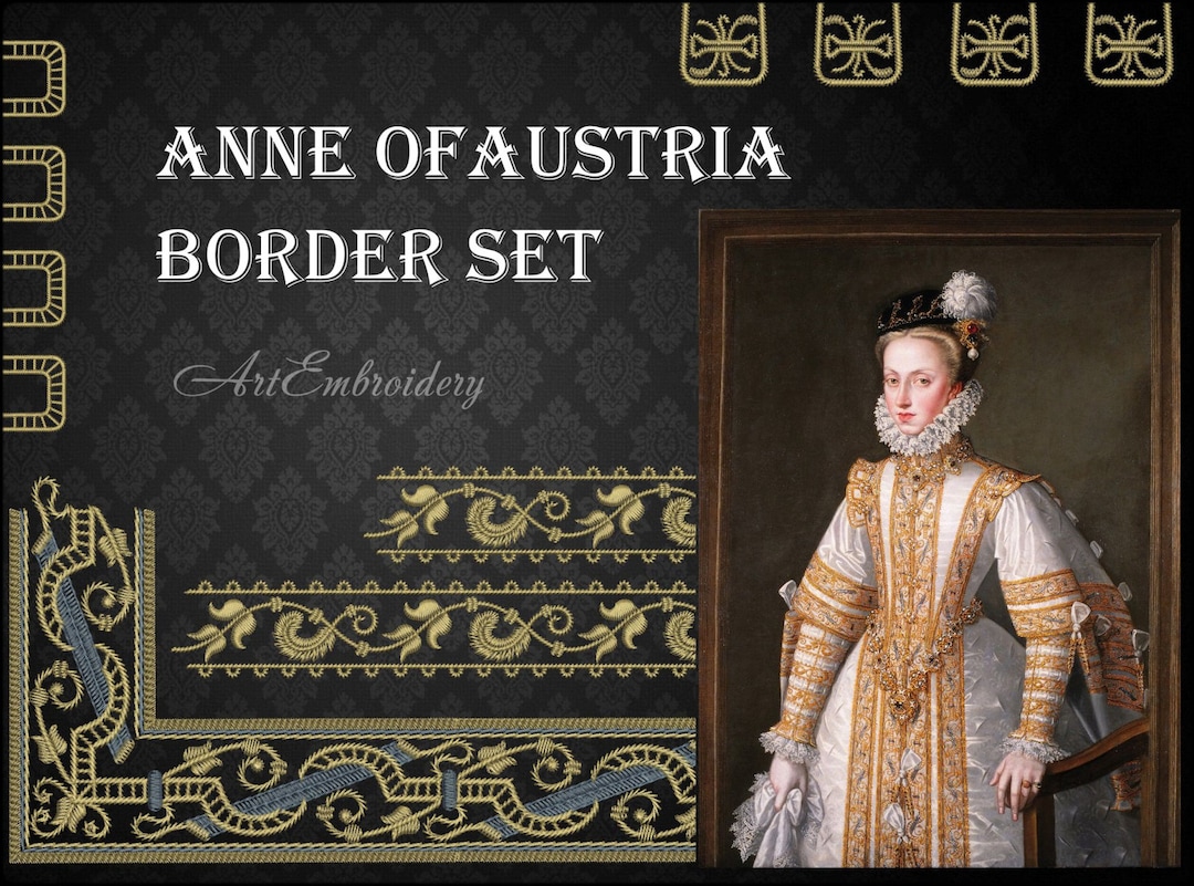 Anne of Austria Embroidery Designs: Tudor Renaissance Borders (6x8 ...