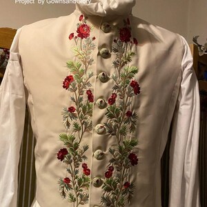 Rococo English Floral Dress Border - Machine Embroidery Designs, 1780s ...