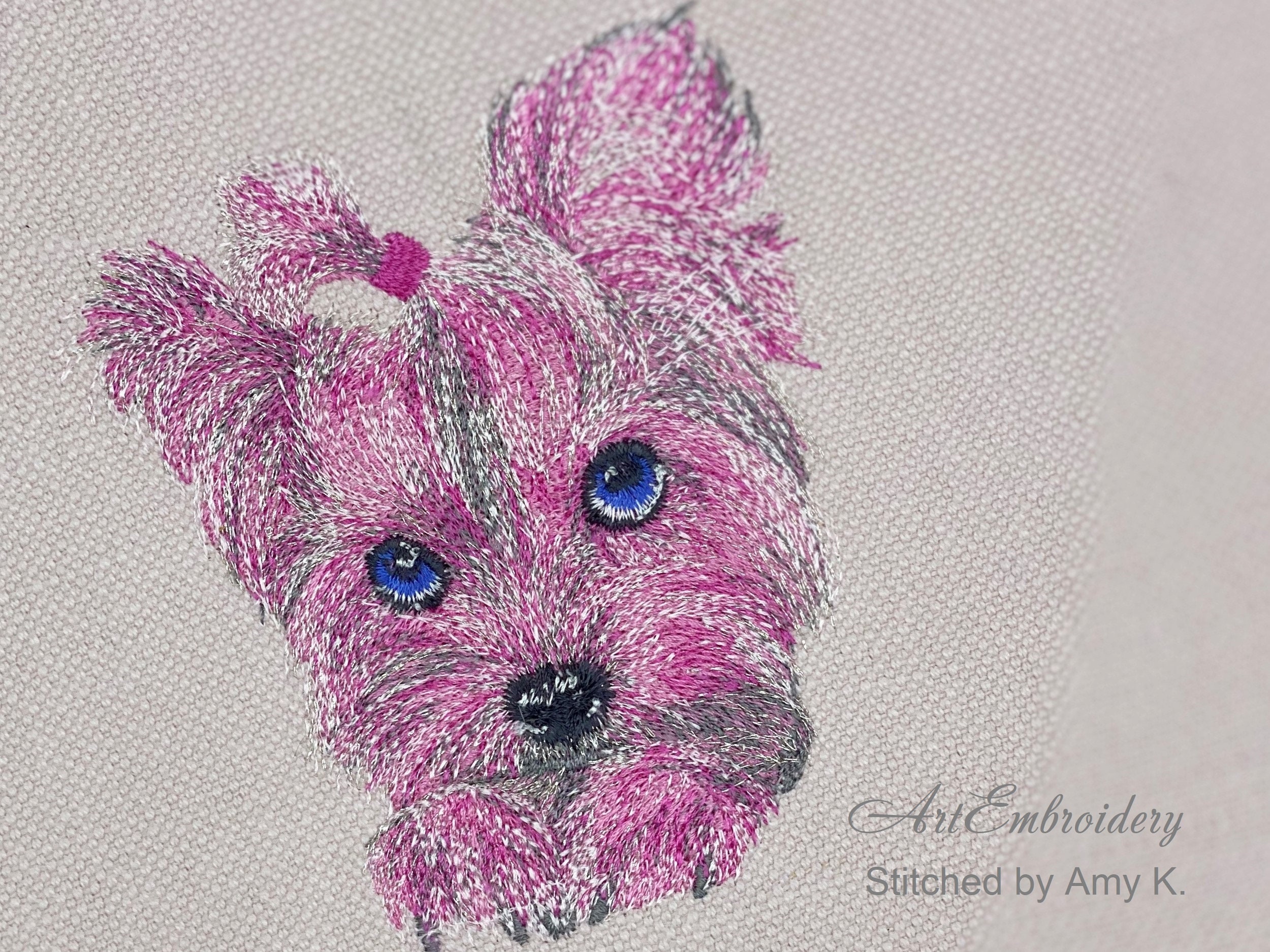 Shy Yorkie - Machine Embroidery Design in 3 Sizes - Etsy