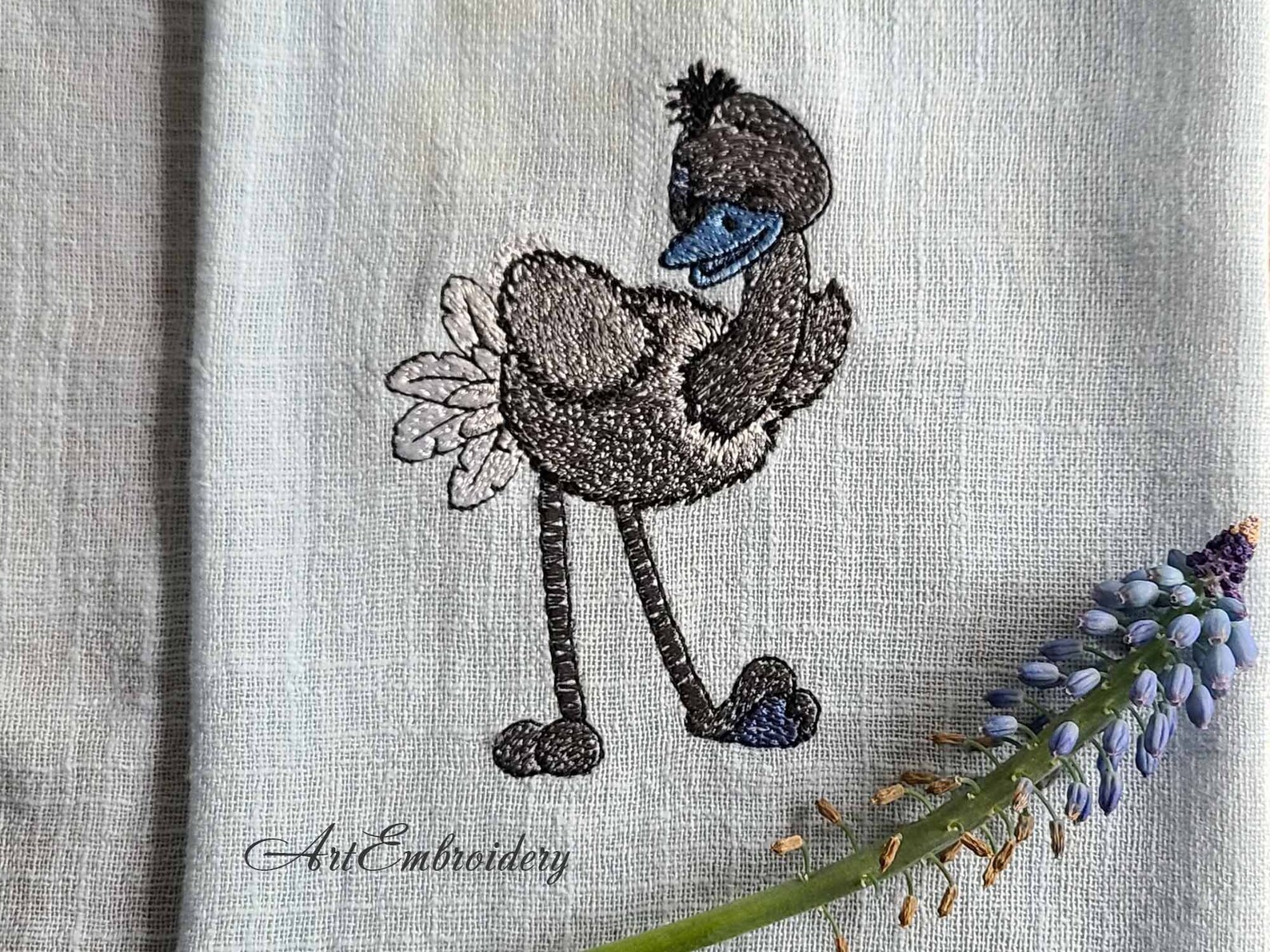 Ostrich Machine Embroidery Design of Series Old Toy Patched - Etsy