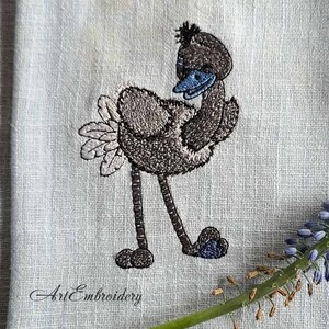 Ostrich – Machine Embroidery Design of Series Old Toy Patched Bird in ...