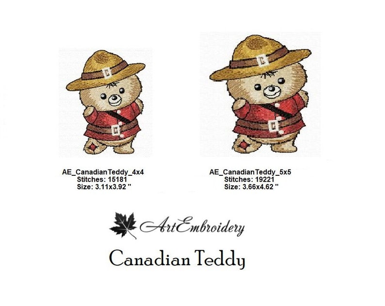 Canadian RCMP Teddy - Machine Embroidery Design for a Babies and ...