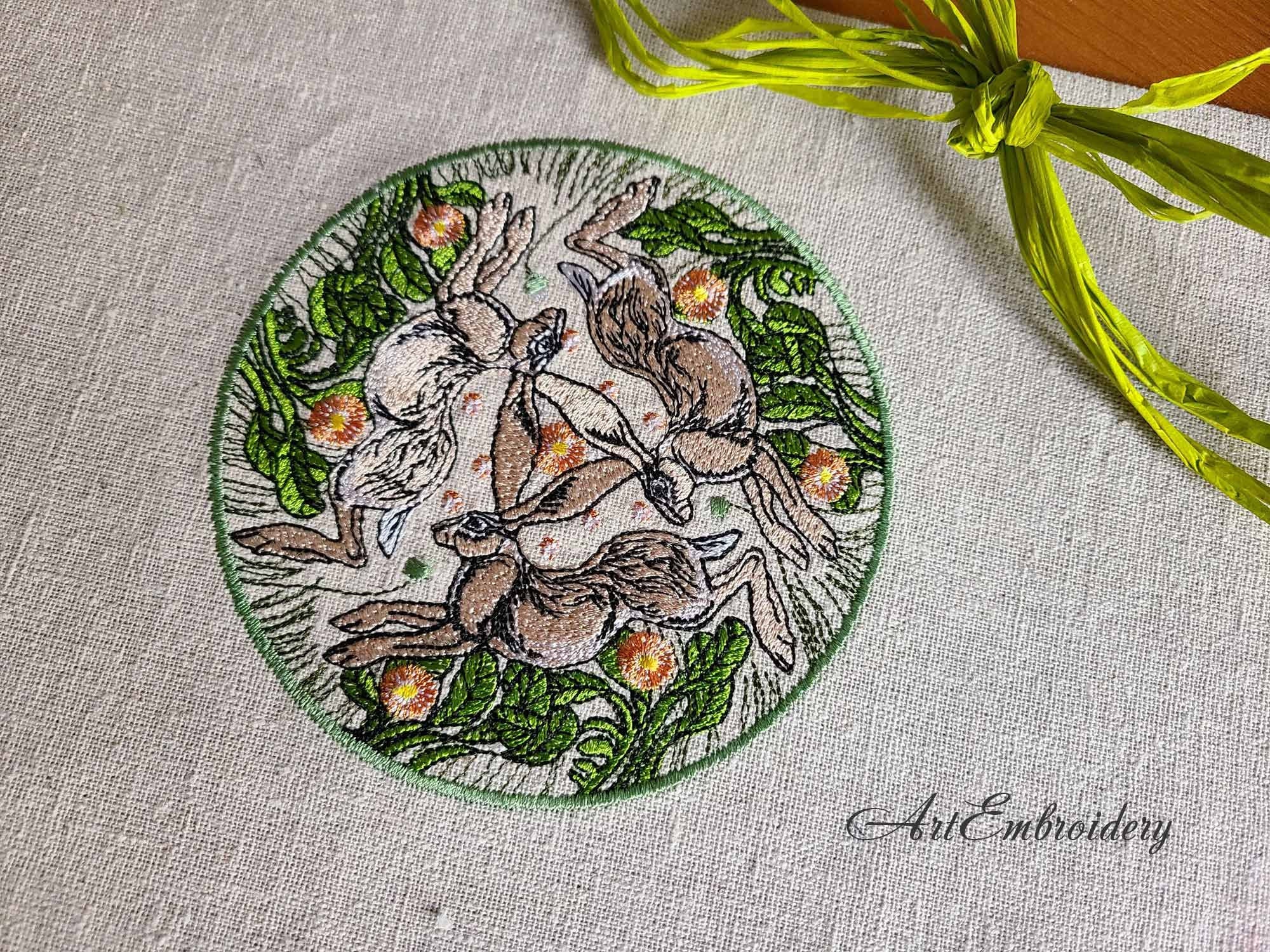 Hare Trinity Machine Embroidery Design in 3 Sizes for Hoop | Etsy UK