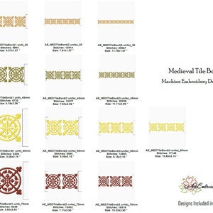 Medieval Tile Border - Machine Embroidery Historical Designs Set for ...