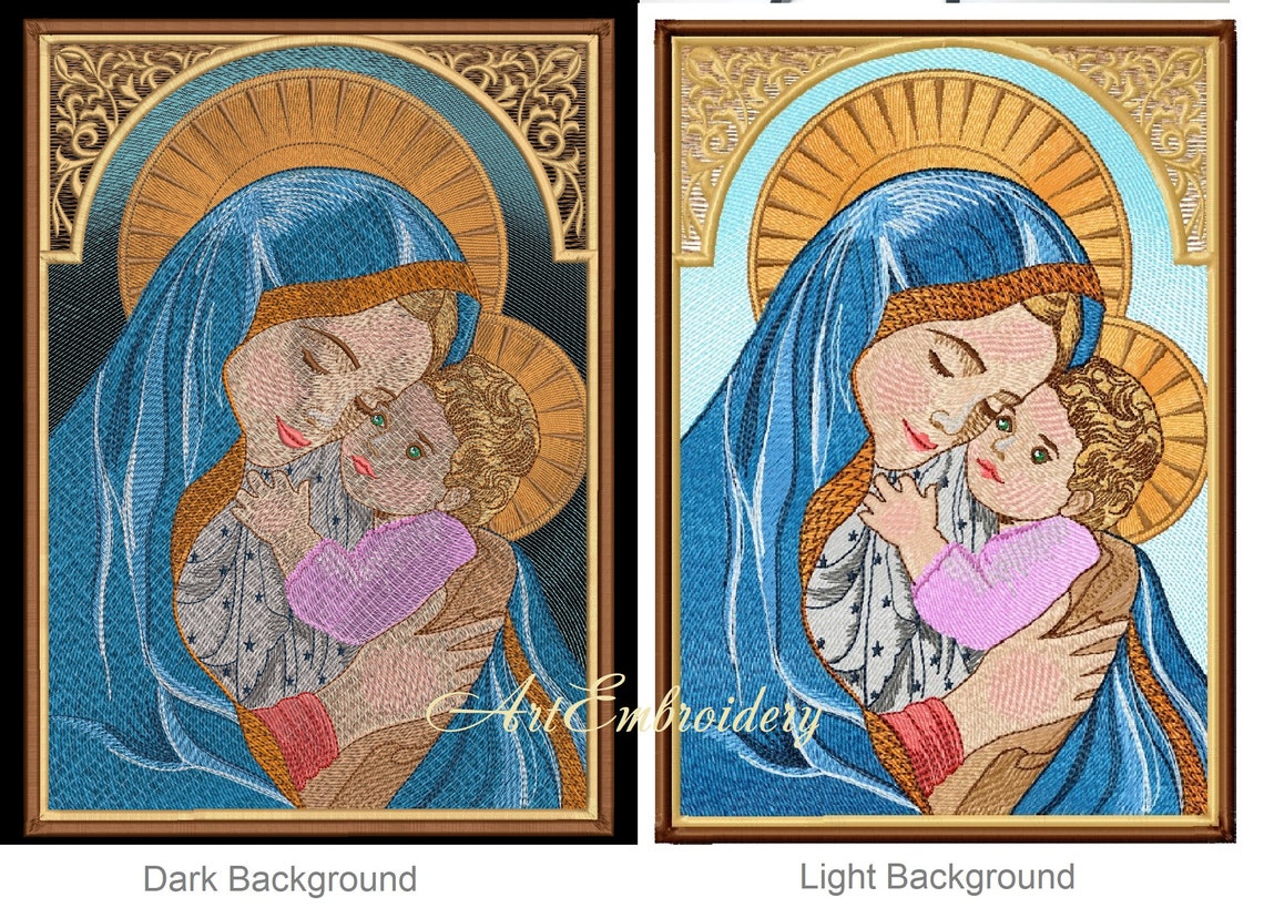 Madonna and Child Machine Embroidery Design (6x10, 8x12, 10x14" Hoops ...