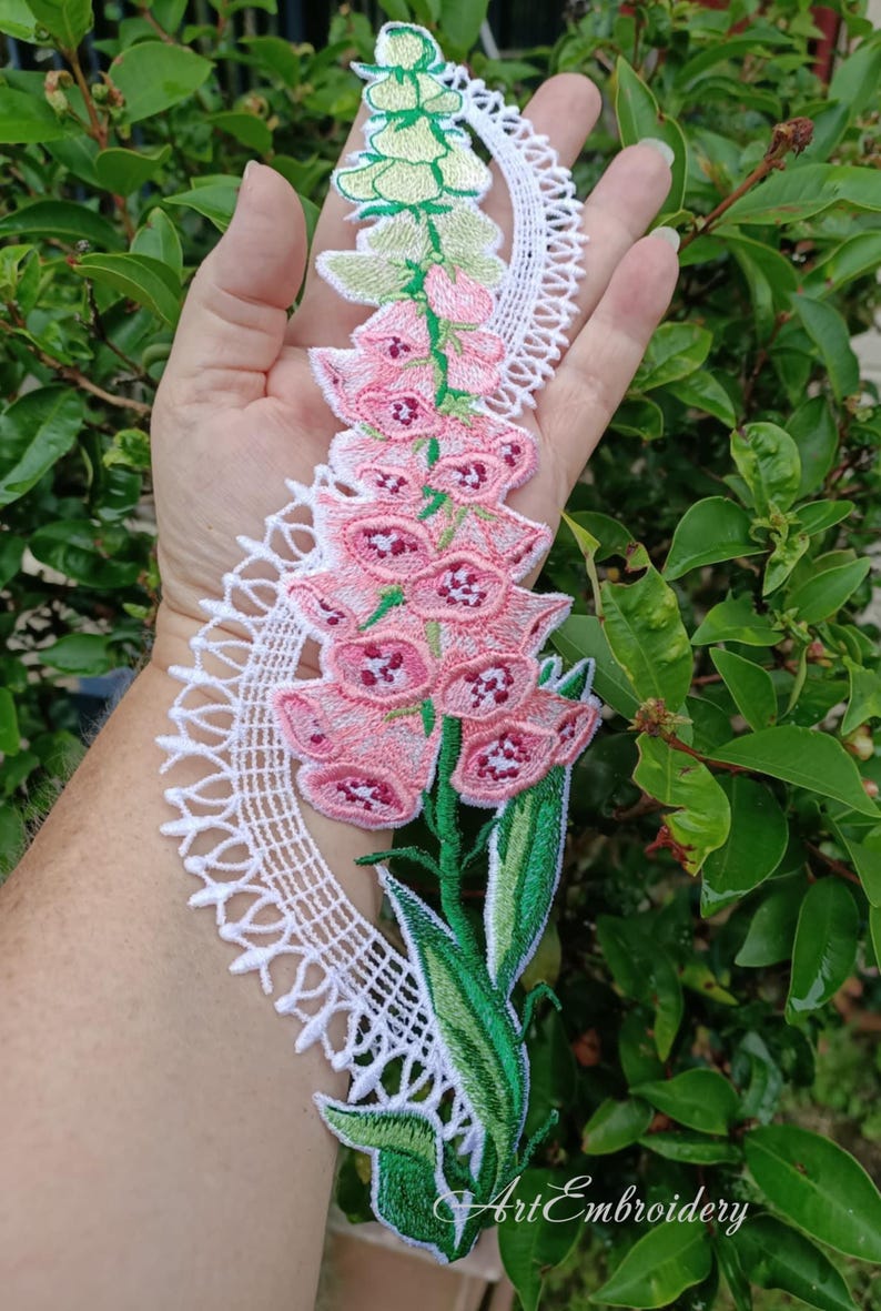 FSL Foxgloves Flowers - Machine Embroidery ITH Suncatcher Project ...