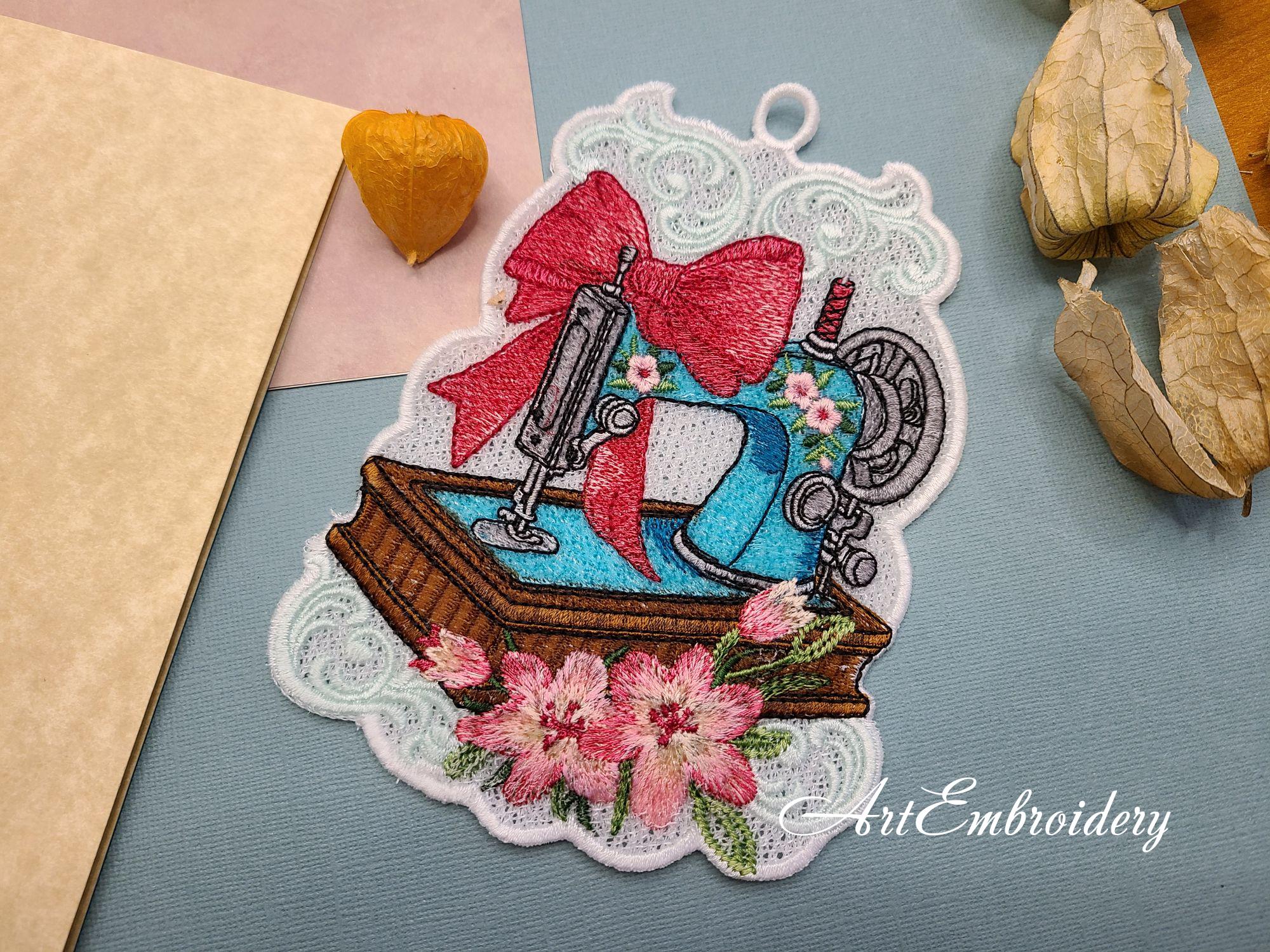 FSL Sewing Machine Gift - Machine Embroidery ITH Lace Project Designs ...