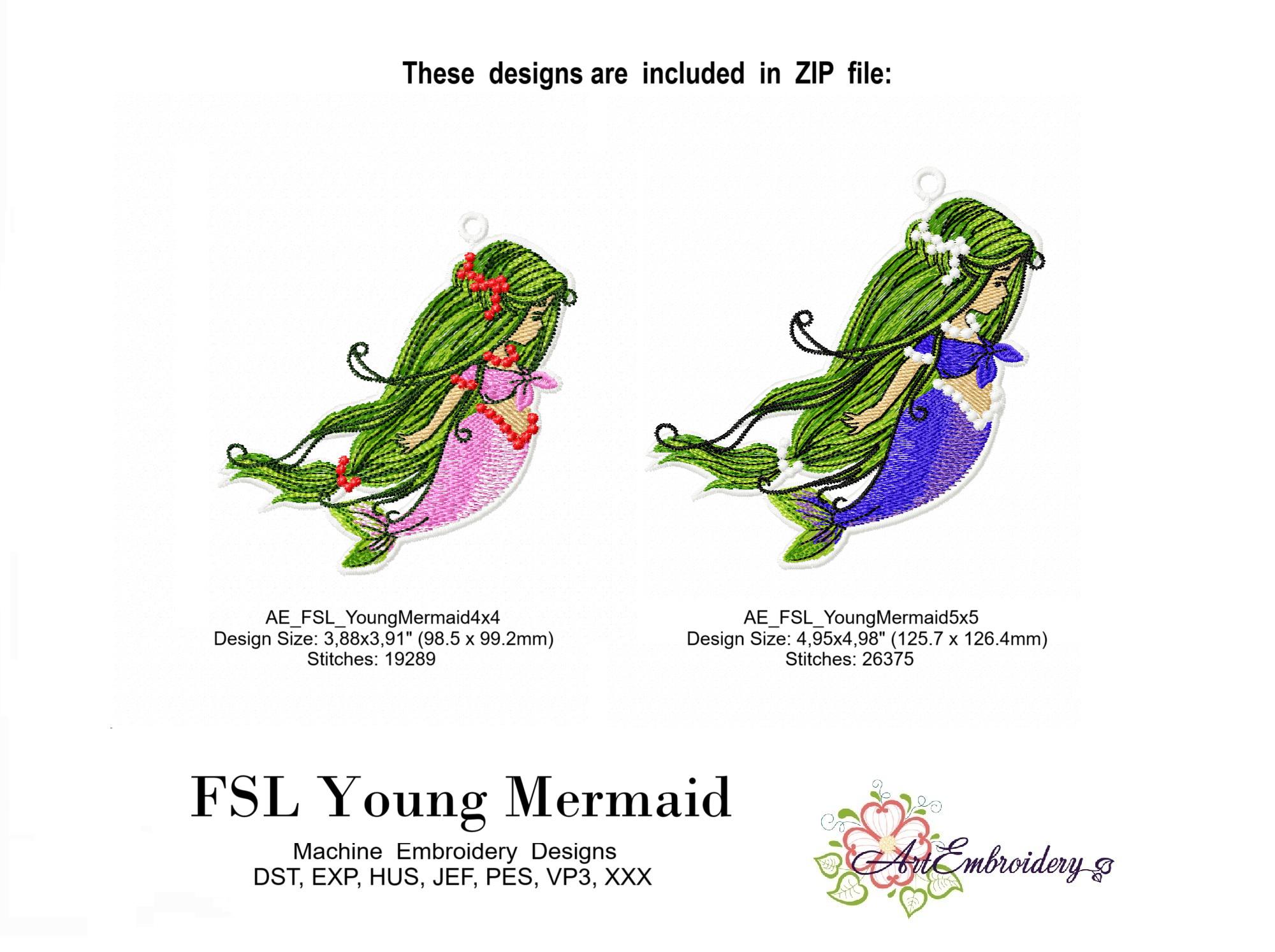 FSL Mermaid Machine Embroidery Design: Underwater Lace Project (4x4 ...